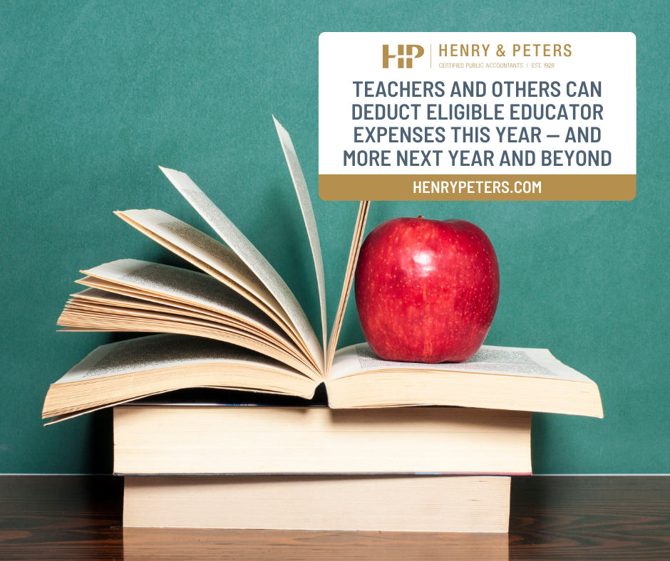 Teachers and others can deduct eligible educator expenses this year ...
