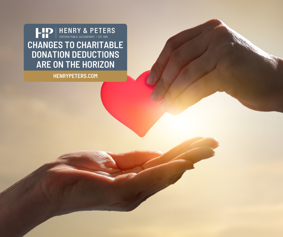 Changes to charitable donation deductions are on the horizon - Henry ...
